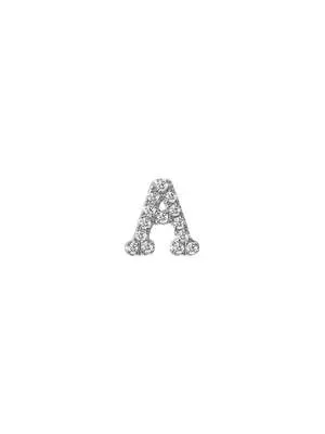 Meira T 14k White Gold Diamond Intial Single Stud Earring Initial T