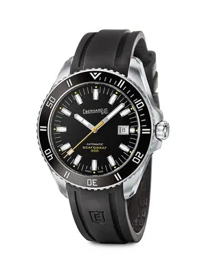 EBERHARD & CO. Scafograf 300 Stainless Steel Rubber-strap Watch - Black