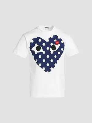 Play Comme Des Garcon Polka Dot Logo T-shirt - White