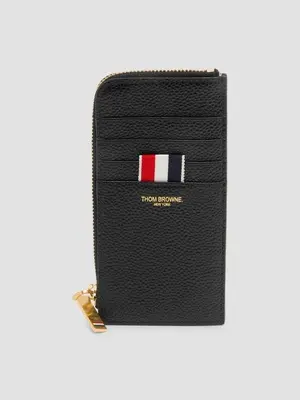 Thom Browne Leather Card Case Wallet - Black