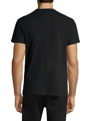 Rag & Bone Textured Slim-fit Short Sleeve Henley T-shirt - Black
