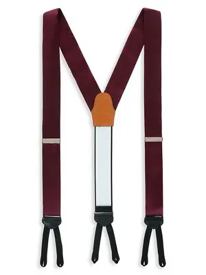 Trafalgar Sutton Silk Suspenders Burgundy