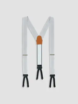 Trafalgar Sutton Silk Suspenders - Silver