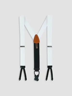 Trafalgar Adjustable Elastic Suspenders - White