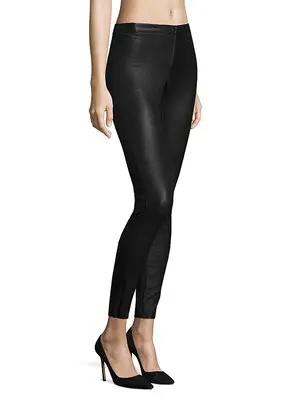 Alice + Olivia Front-zip Leather Leggings