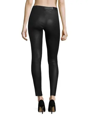 Alice + Olivia Front-zip Leather Leggings