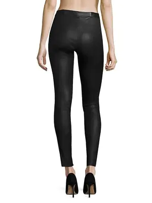 Alice + Olivia Front-zip Leather Leggings