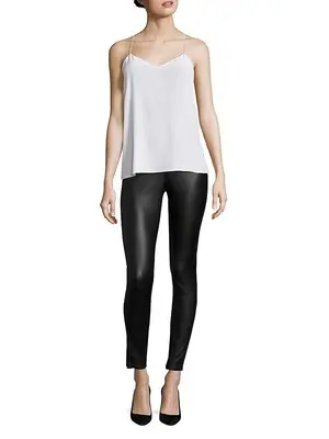 Alice + Olivia Front-zip Leather Leggings