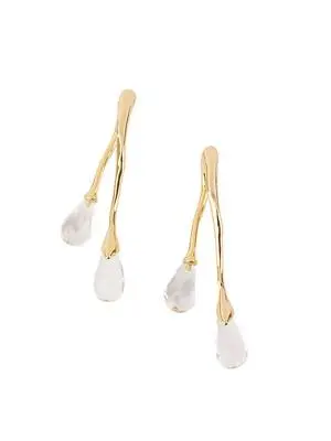Alexis Bittar 14k -plated & Lucite Front-back Double-drop Earrings - Gold