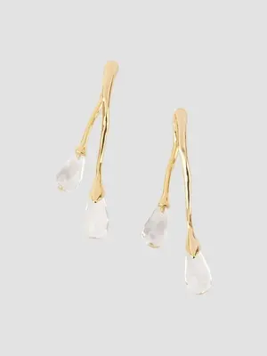 Alexis Bittar 14k -plated & Lucite Front-back Double-drop Earrings - Gold