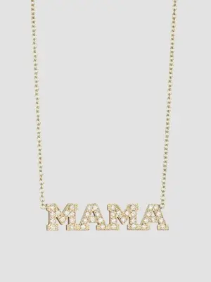 Zoe Chicco 14k Gold Diamond Mama Pendant Necklace - Yellow