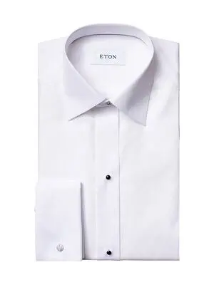 Eton Contemporary-fit Piqué Bib Dress Shirt - White