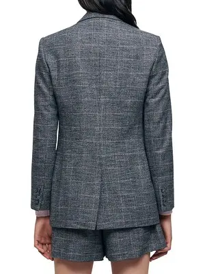 Maje Vincio Fitted Checked Blazer