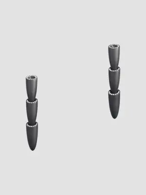 Vhernier Calla & Diamond Clip-on Drop Earrings - Black Titanium