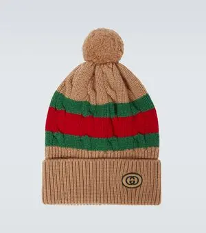 Gucci Web Stripe Wool Beanie