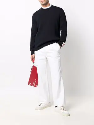 GOLDEN GOOSE Distressed Round-neck Sweatshirt - Blue