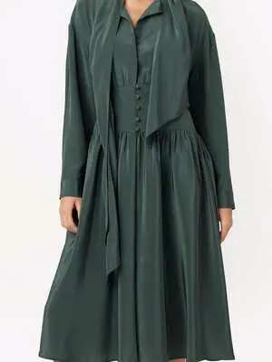 Marc Jacobs Belted Scarf Dress - Green | Editorialist