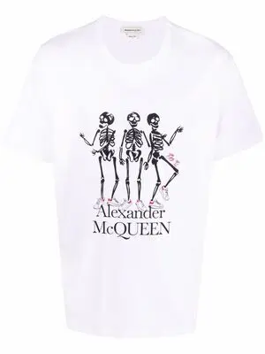 Alexander McQueen Skeleton-print Short-sleeved T-shirt - White