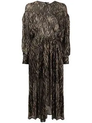 IRO PARIS Metallic Abstract-print Midi Dress - Black