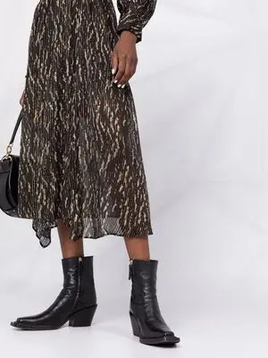 IRO PARIS Metallic Abstract-print Midi Dress