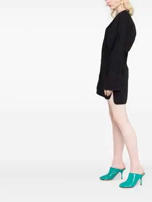 Attico Ruched-detail V-neck Dress