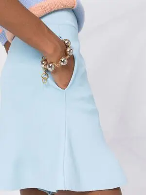 Stella McCartney Peplum-hem Crepe Shorts - Blue