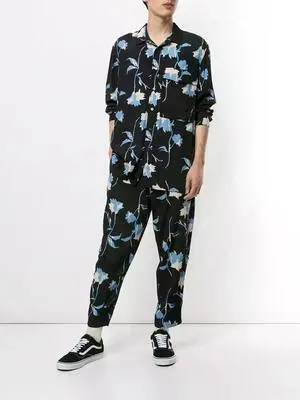 PORTS V Floral Print Cropped Trousers