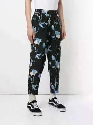 PORTS V Floral Print Cropped Trousers