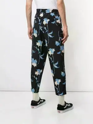 PORTS V Floral Print Cropped Trousers