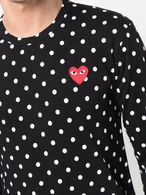 Comme Des Garçons Polka Dot-print Long-sleeved T-shirt