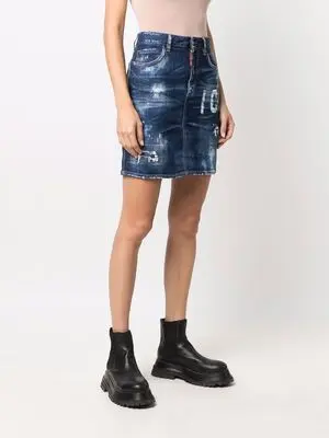 Dsquared2 Logo-print Denim Skirt