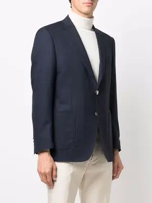 Canali Single-breasted Wool Blazer - Blue
