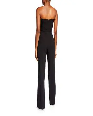Black Halo Lena Strapless Tuxedo Jumpsuit