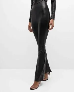 Commando Faux-leather Flared Leggings