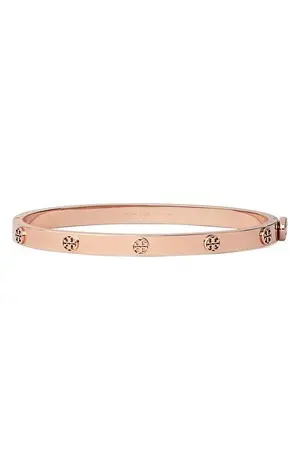 Tory Burch Thin Icon Hinge Bracelet - Rose Gold