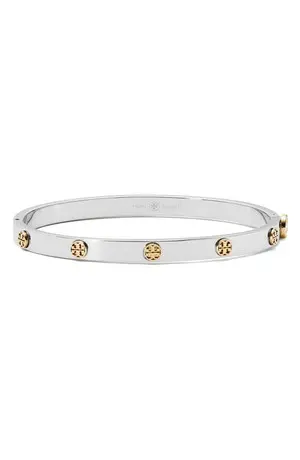 Tory Burch Thin Icon Hinge Bracelet - Tory Silver/tory Gold