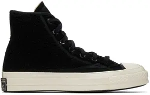 CONVERSE Converse Black Sherpa Chuck 70 Varsity Hi Sneakers - Black/black