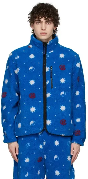 CLOT Clot Blue Sherpa Fleece Puffer Jacket - Blue