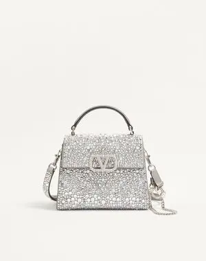 Valentino Garavani V Sling Mini Handbag With Sparkling Embroidery - Crystal