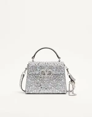 Valentino Garavani V Sling Mini Handbag With Sparkling Embroidery - Crystal