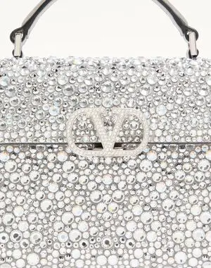 Valentino Garavani V Sling Mini Handbag With Sparkling Embroidery - Crystal