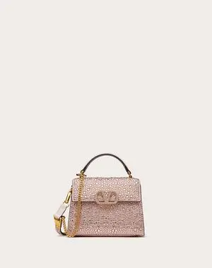 Valentino Garavani V Sling Mini Handbag With Sparkling Embroidery Rose Quartz