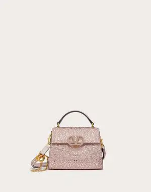 Valentino Garavani V Sling Mini Handbag With Sparkling Embroidery Rose Quartz