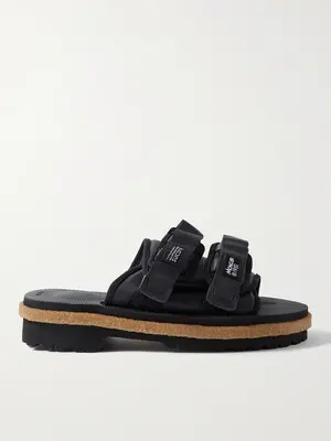Moncler Suicoke 1952 Moto Slides - Black
