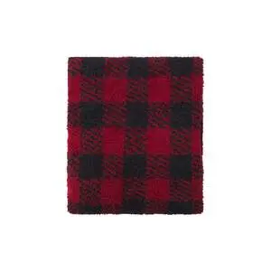 SKIMS Cozy Knit Blanket Brick Buffalo Check