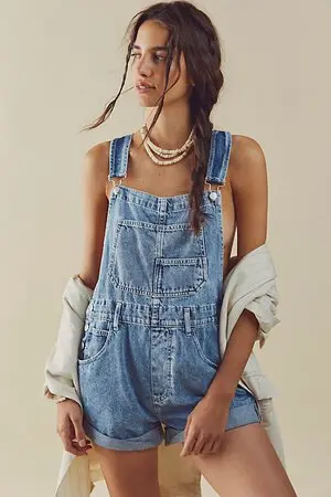 Free People We The Free Ziggy Shortalls Bleu Poudre