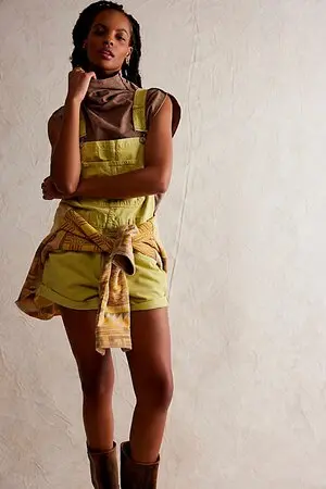 Free People We The Free Ziggy Shortalls Green