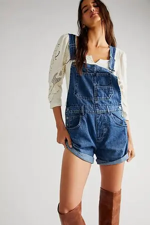 Free People We The Free Ziggy Shortalls Inky Indigo