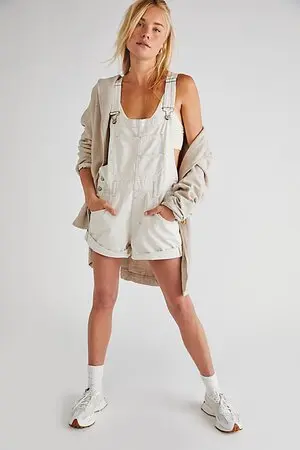 Free People We The Free Ziggy Shortalls Ivory