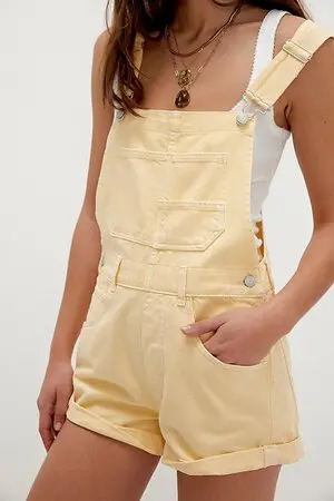 Free People We The Free Ziggy Shortalls Lemon Drop